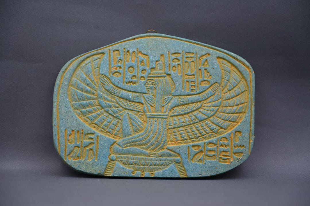 Handcrafted Stone Painting of the Goddess Isis – Ancient Egyptian ...