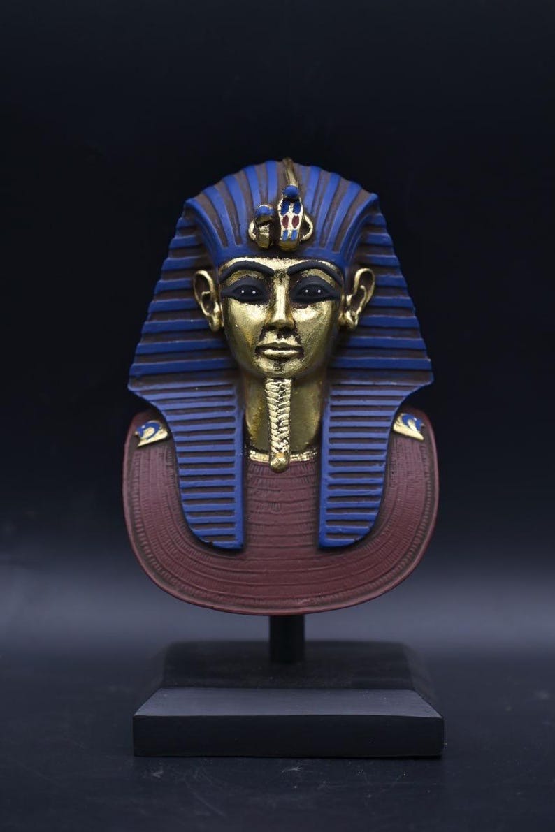Marvellous King Tutankhamun Head Statue With Gold Leaf Handmade Museum ...