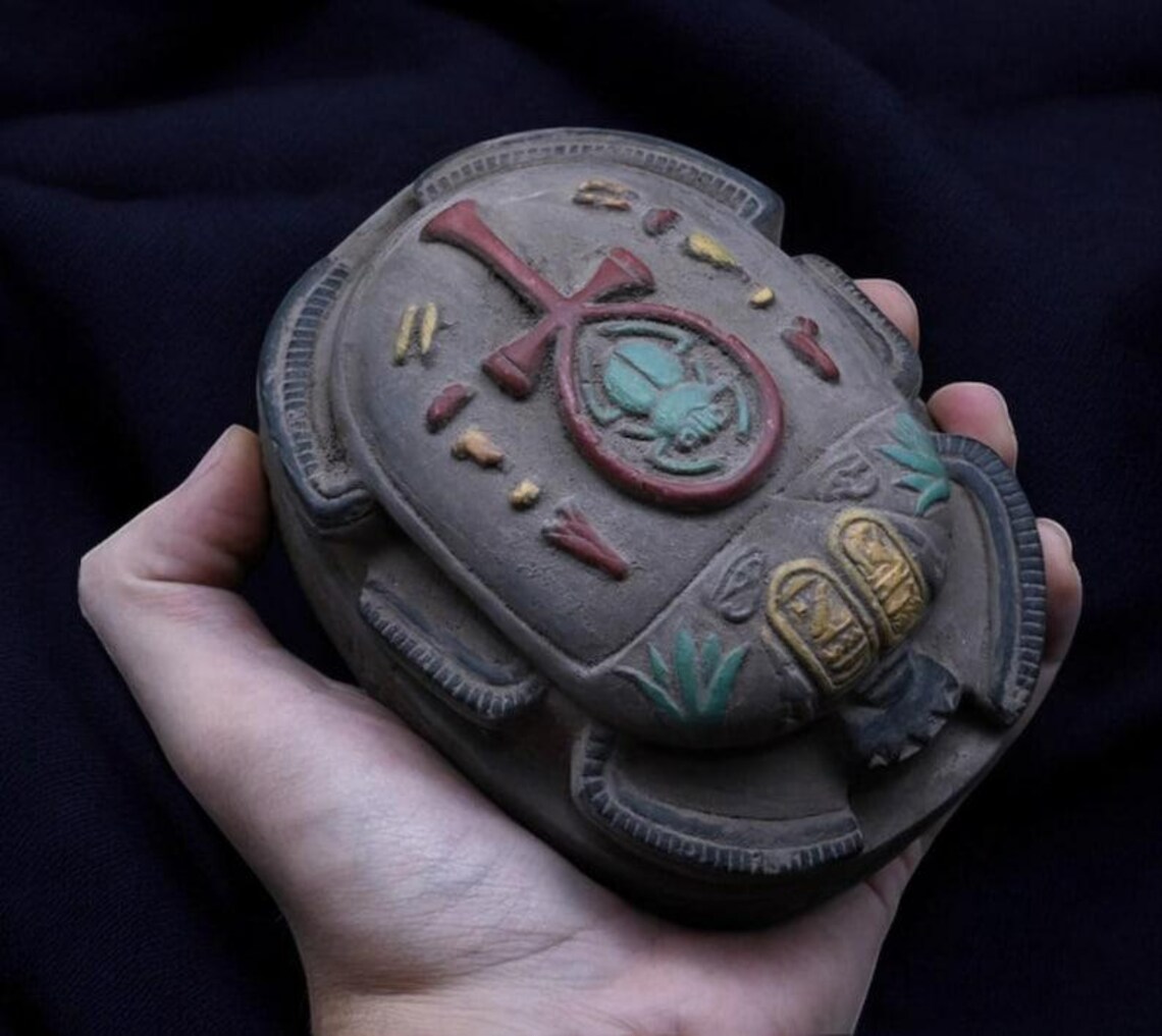 Rare Hand-carved Stone Scarab Statue: Ancient Egyptian Amulet - Etsy