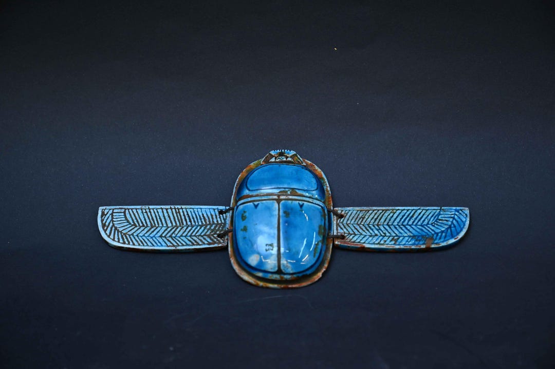 Ancient Egyptian Scarab Statue: Hand-carved Stone Collectible - Etsy