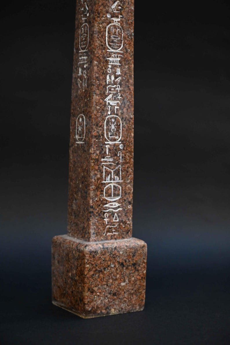 Handcrafted Stone Obelisk Statue: Egyptian Decor Collectible - Etsy