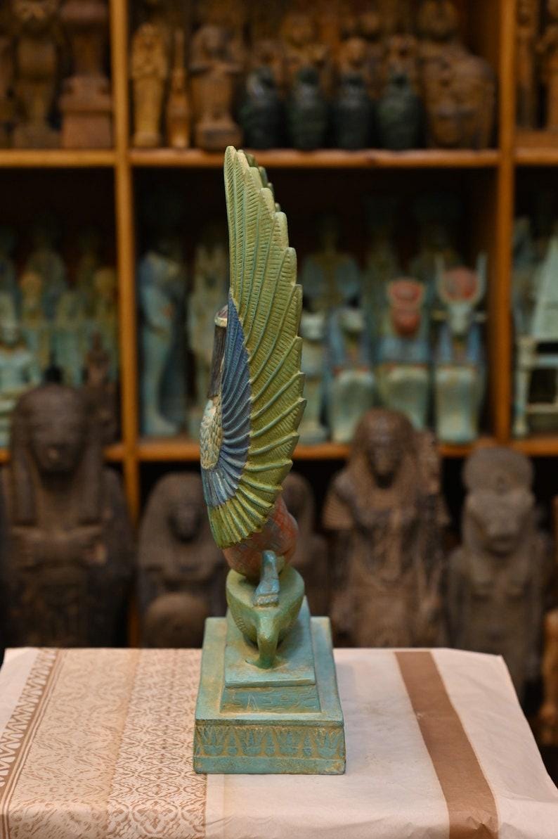 Egyptian Antique Mythology, Pretty Isis Statue Winged of Goddess of ...