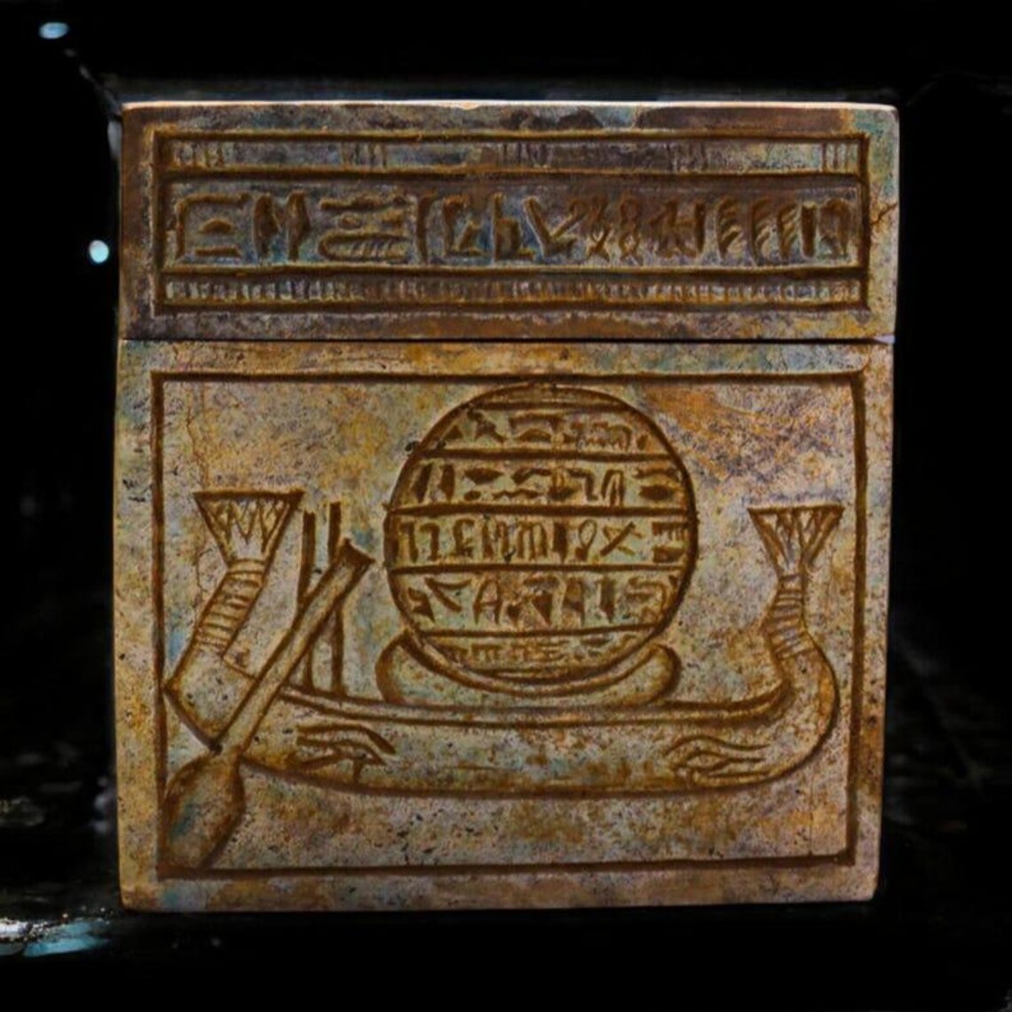 Rare Ancient Egyptian Canopic Jars Set: Sons of Horus Flame Stone Relic ...