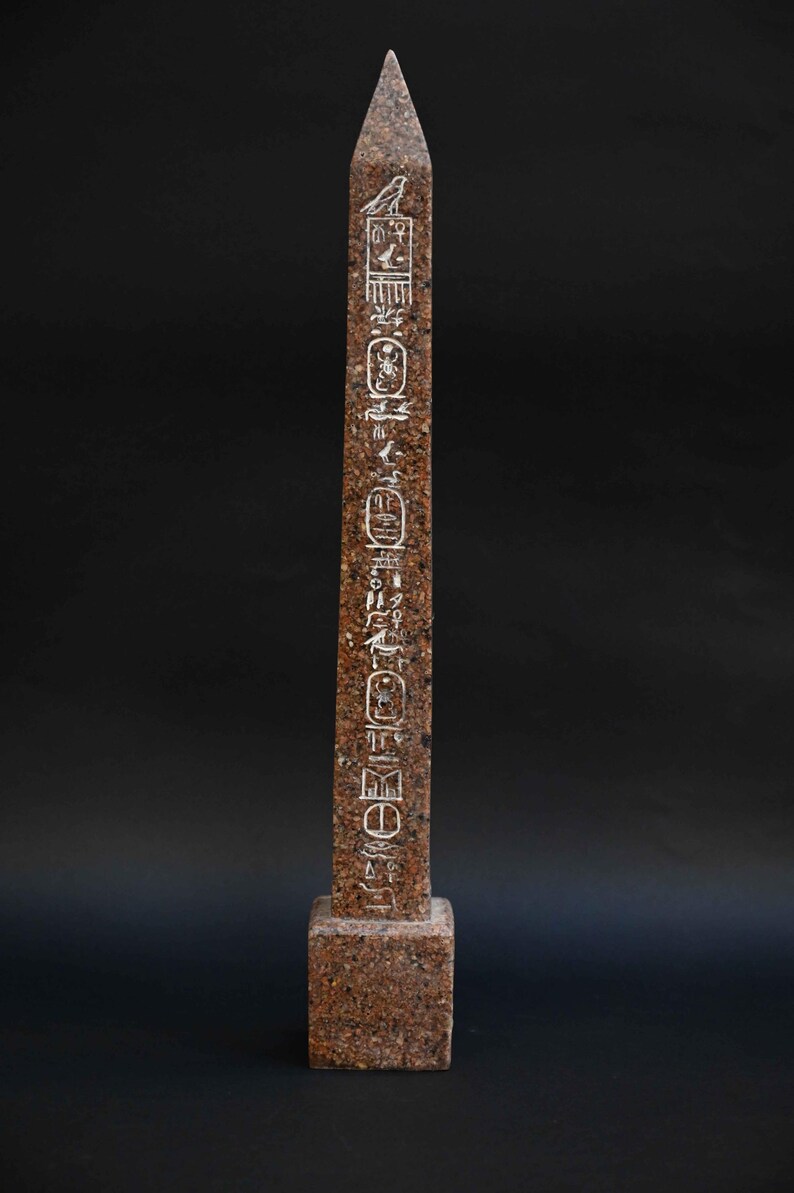 Handcrafted Stone Obelisk Statue: Egyptian Decor Collectible - Etsy