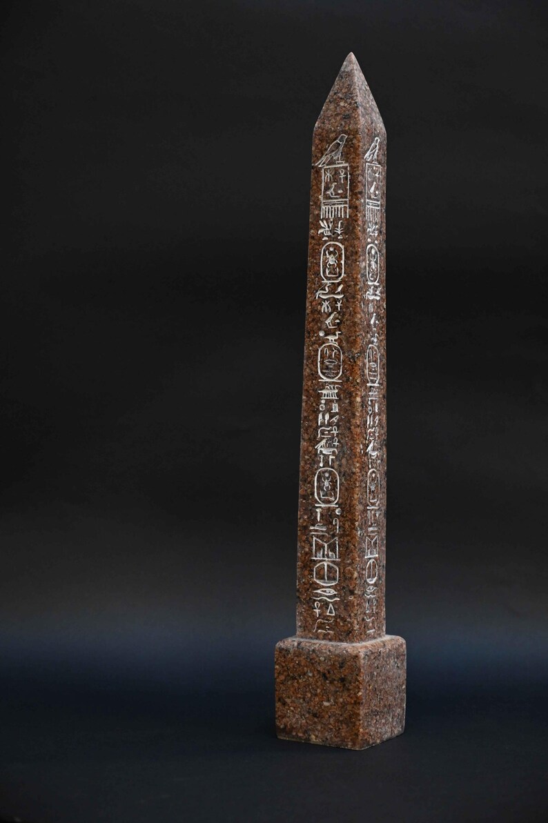 Handcrafted Stone Obelisk Statue: Egyptian Decor Collectible - Etsy