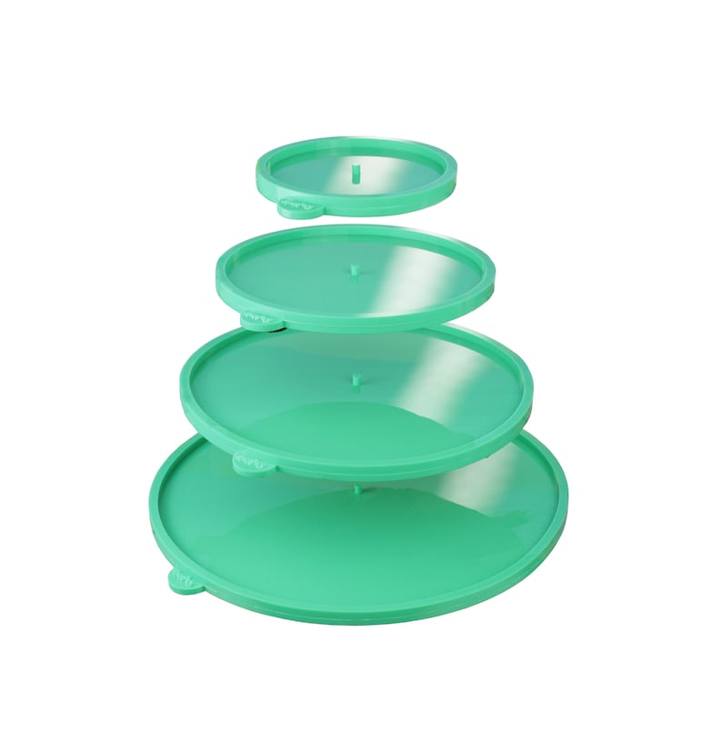 Etagere Round 4 Tier Silicone Mold Serving Plate Stand Multi-level Tier ...