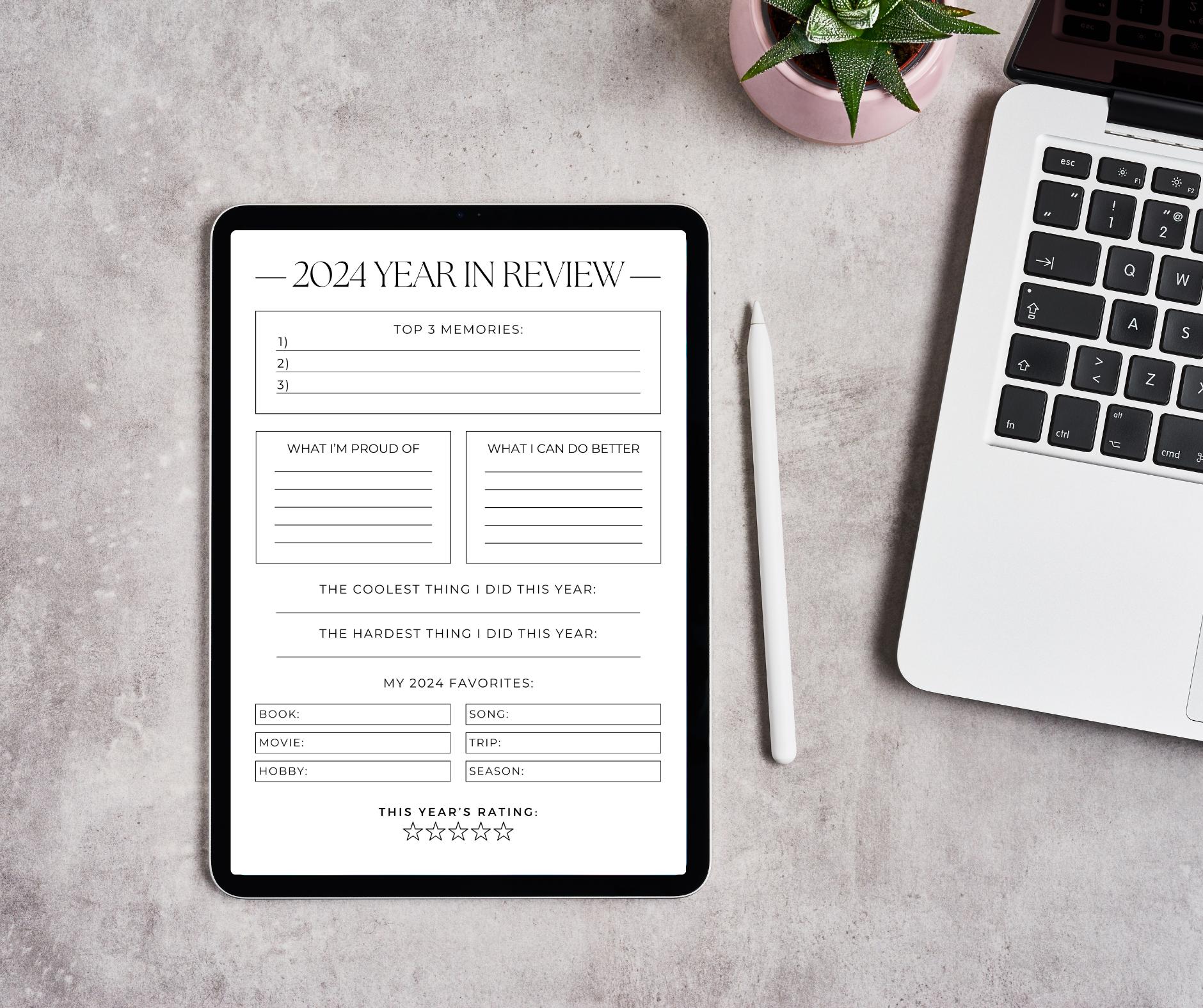 2024 Year in Review + 2025 Goals TEMPLATE | Digital Download - Etsy