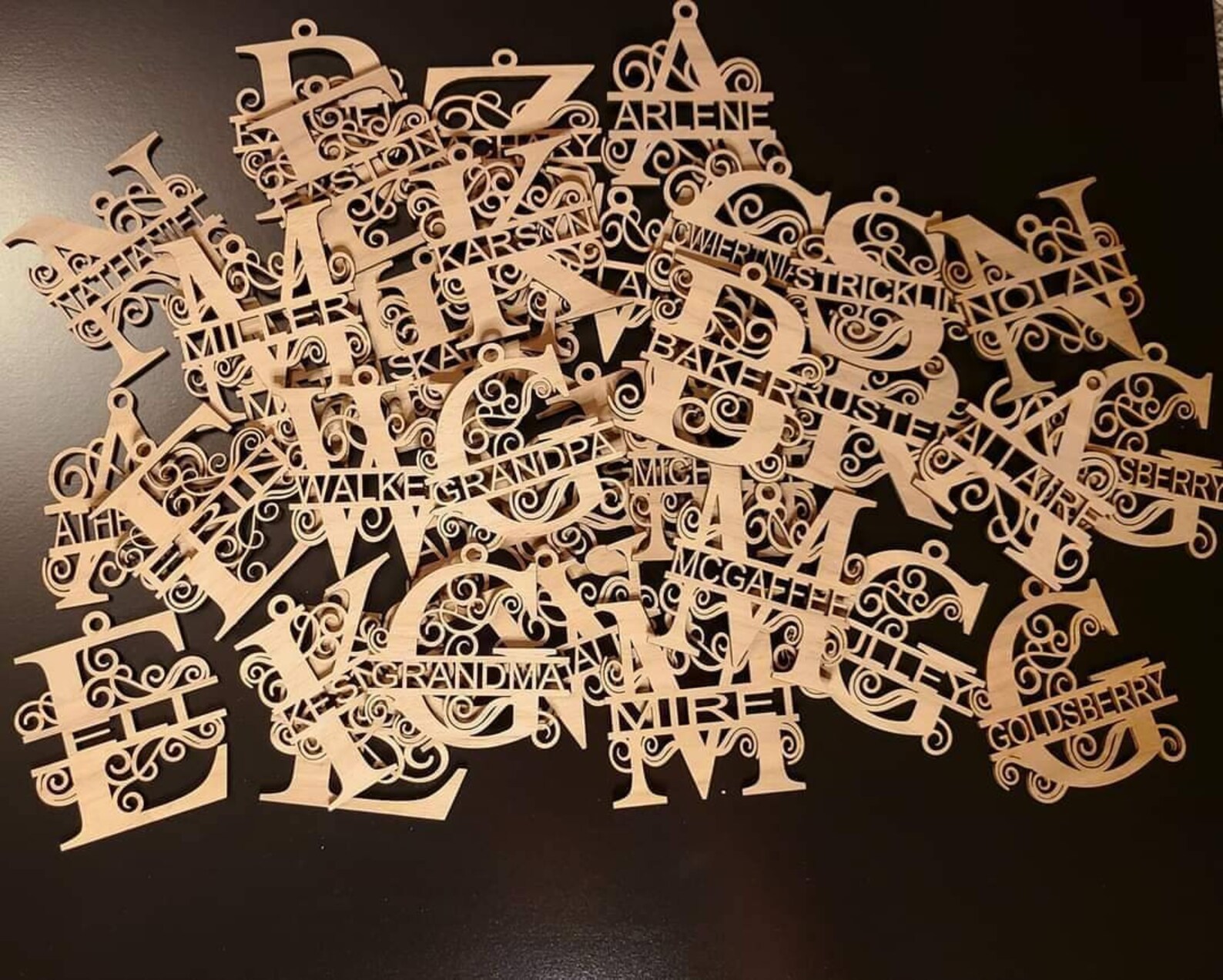 Monogrammed Ornaments Personalized Ornaments Custom Name - Etsy