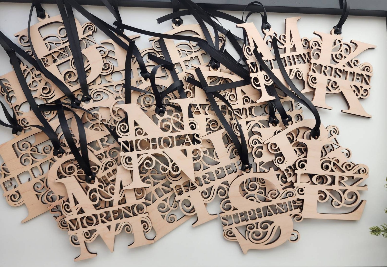 Monogrammed Ornaments Personalized Ornaments Custom Name - Etsy