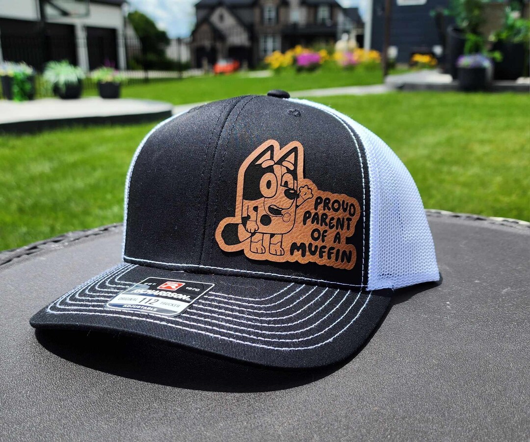 Dad Hat, Blue Dog Hat, Fathers Day Gift, Mens Hat, Leather Patch Hat ...