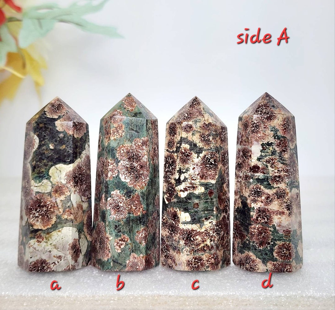 Green Flower Jasper Tower / Rocks and Minerals / Jasper / 3 - Etsy