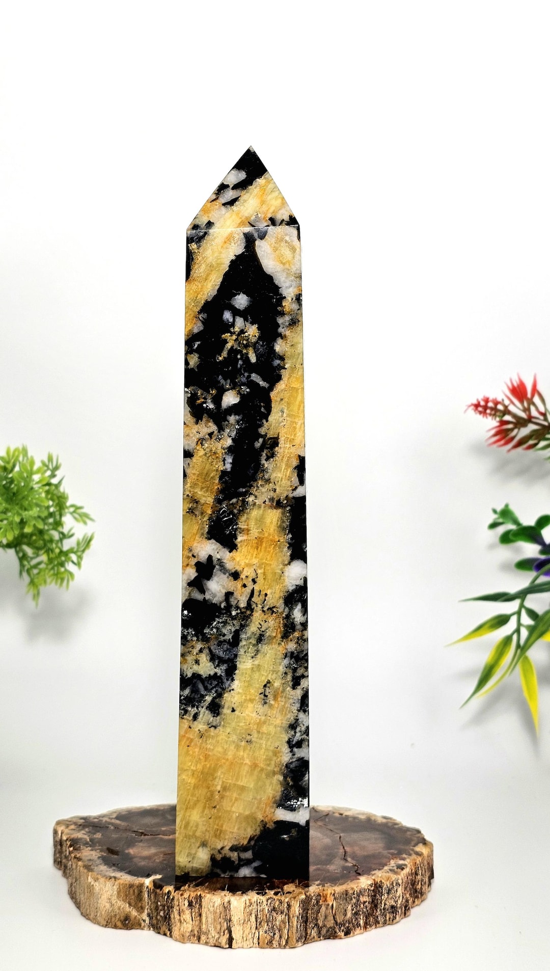 Yellow Tourmaline With Black Mica Tower / 8.5" / Tourmaline / Sparkly ...