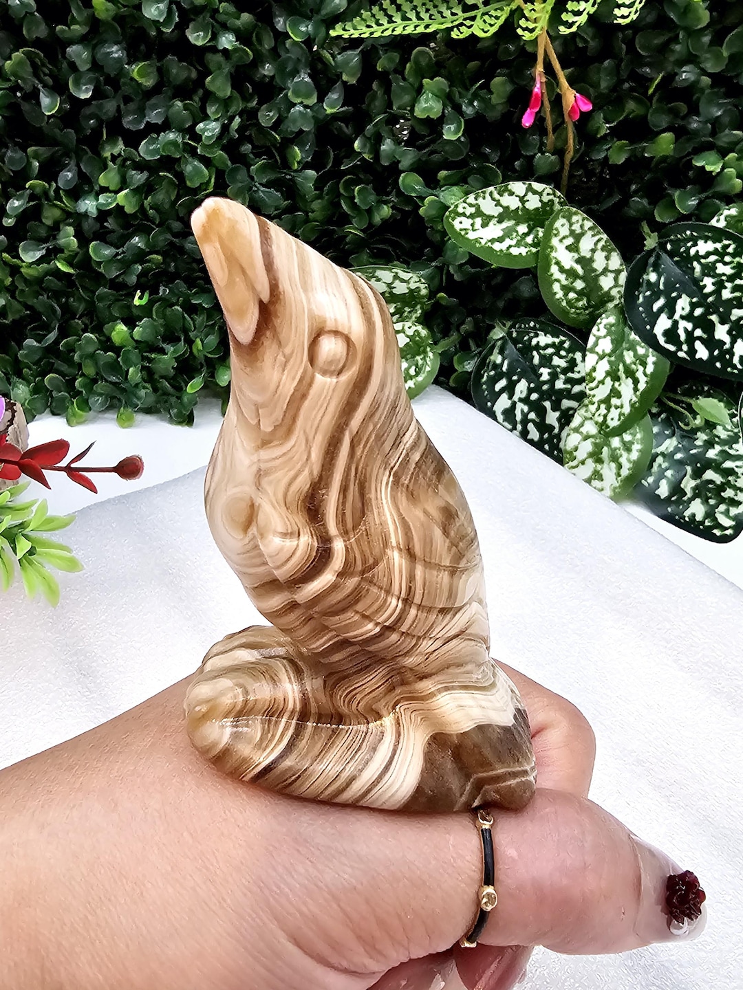 Crystal Bird Carving / 3.10" / Chocolate Calcite / Animal Totem / Bird ...