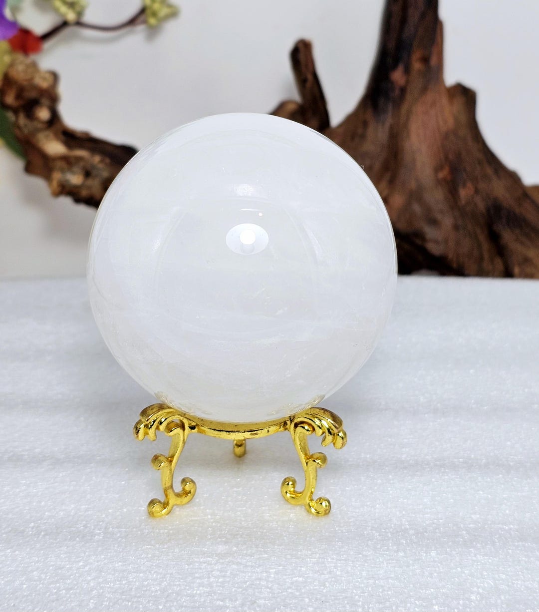 Milky White Quartz Sphere / 76mm / White Quartz / Chakra / Rocks and ...