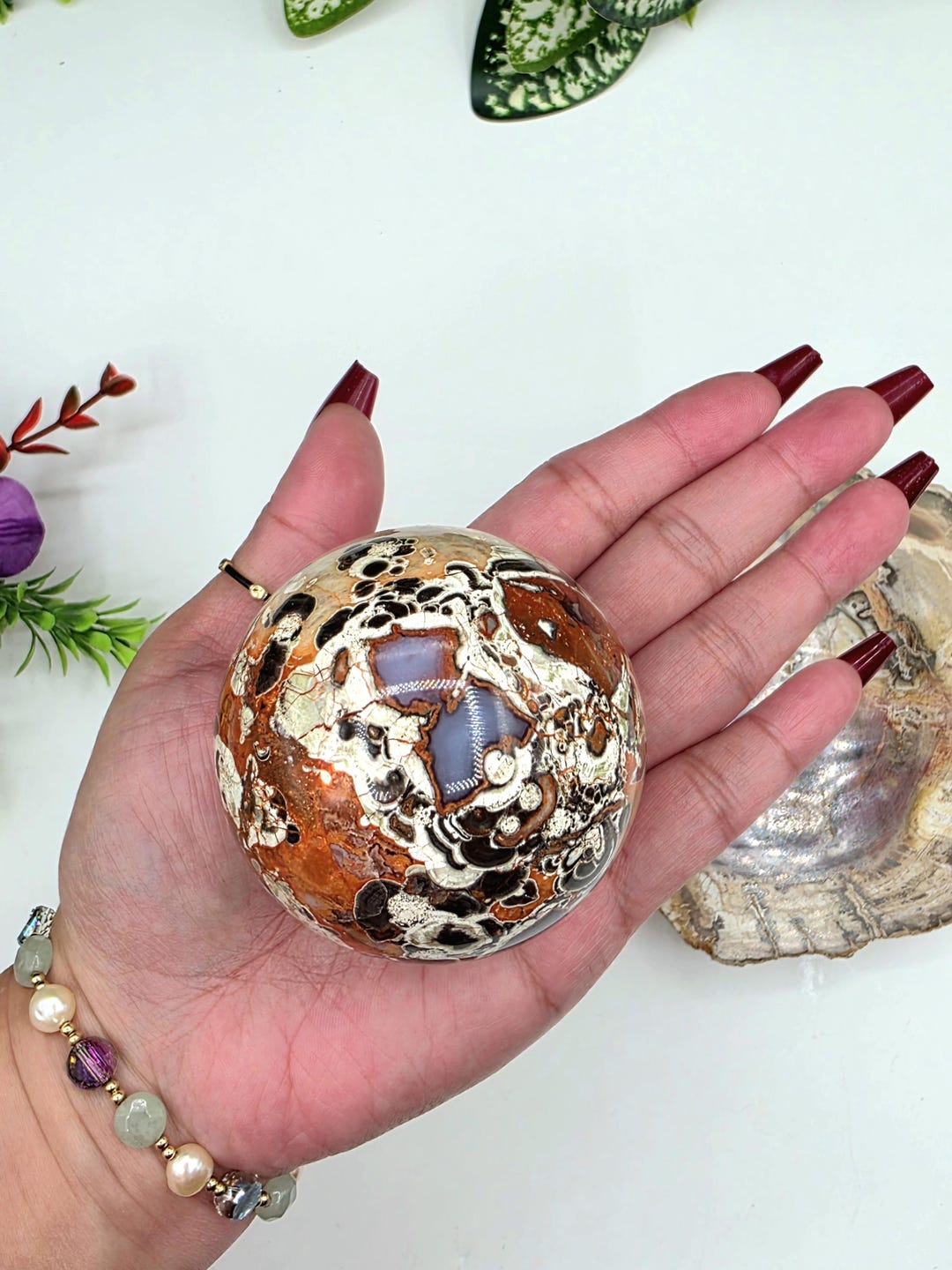 Money Agate Sphere / 63mm / Luck and Abundance / Chakra / Rocks and ...