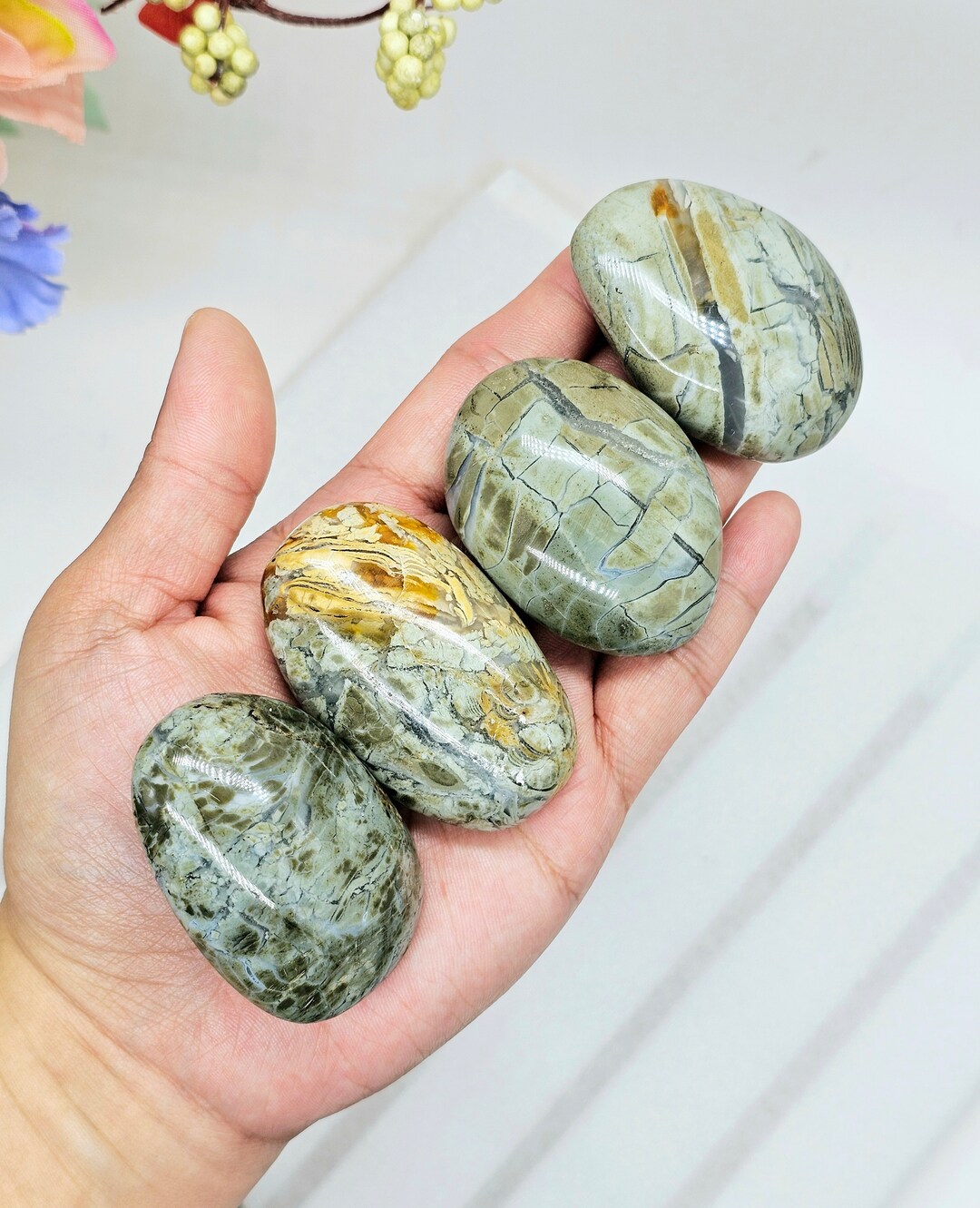 Ibis Jasper Palm Stone / 2" / Jasper / Chakra / Rocks and Minerals - Etsy