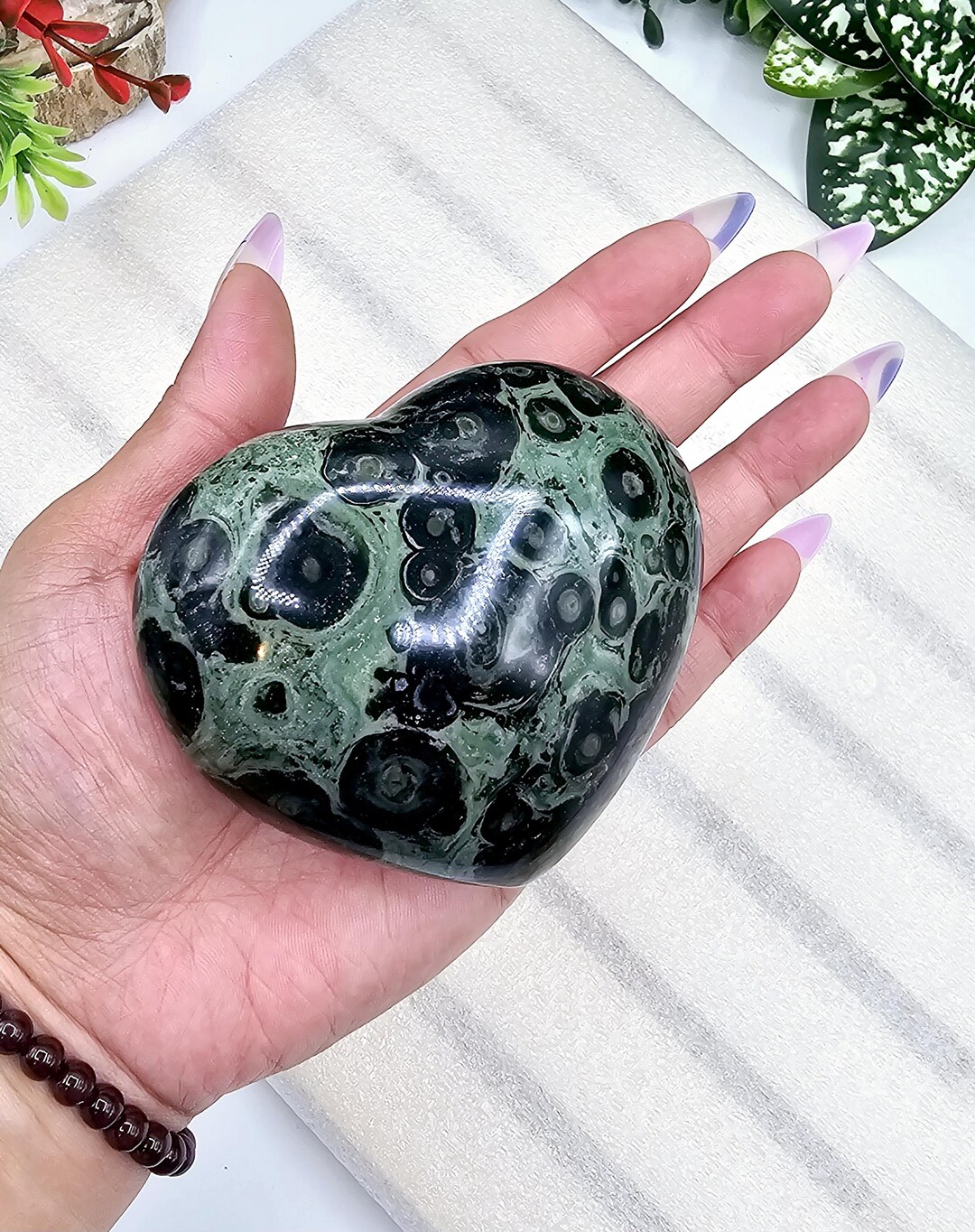 Kambaba Jasper Heart / Crystal Heart Carving / Chakra / Rocks and ...