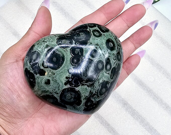 Kambaba Jasper Heart / Crystal Heart Carving / Chakra / Rocks and ...
