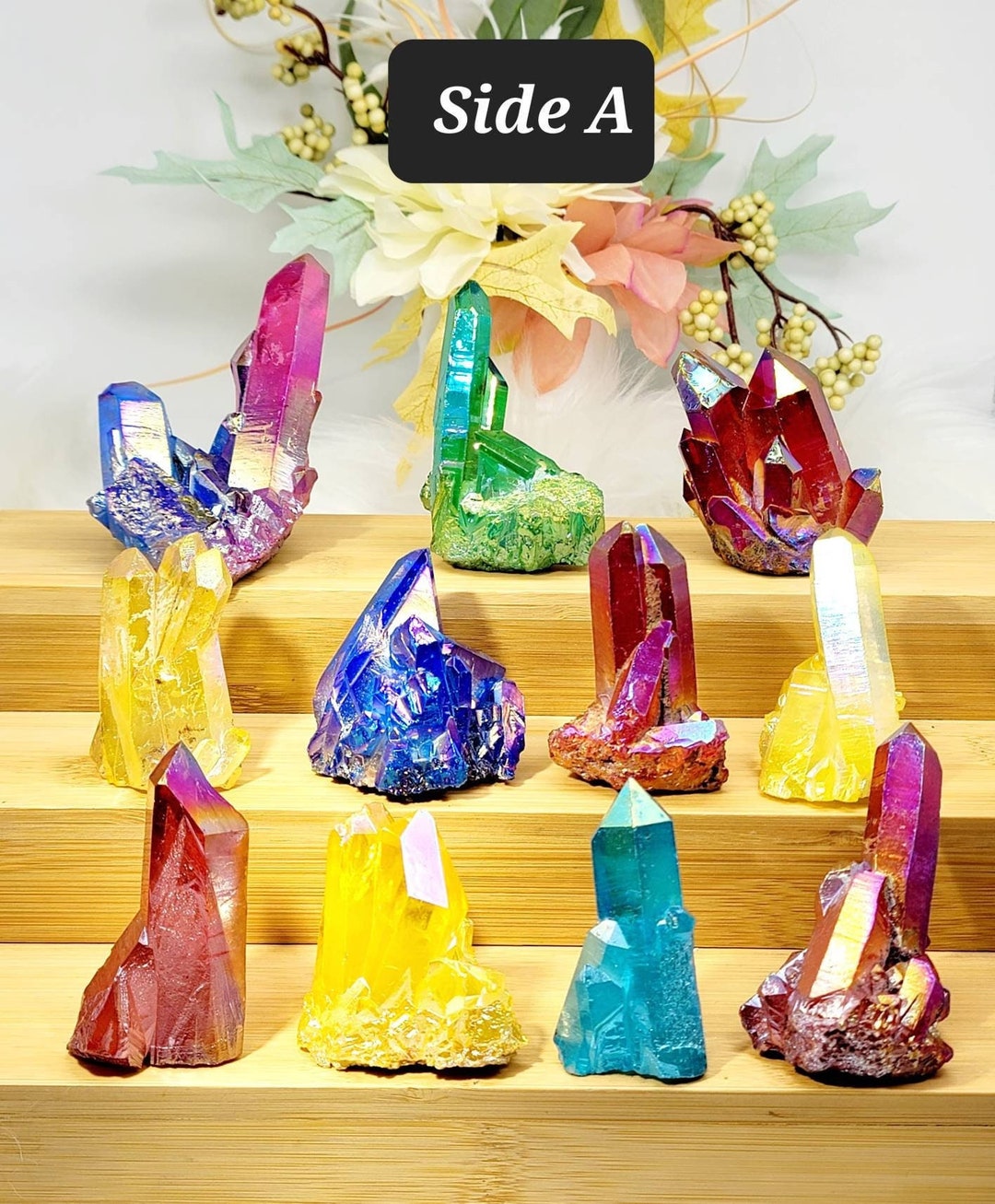 Aura Quartz Cluster / Aura Coated Clear Quartz / Multicolored - Etsy