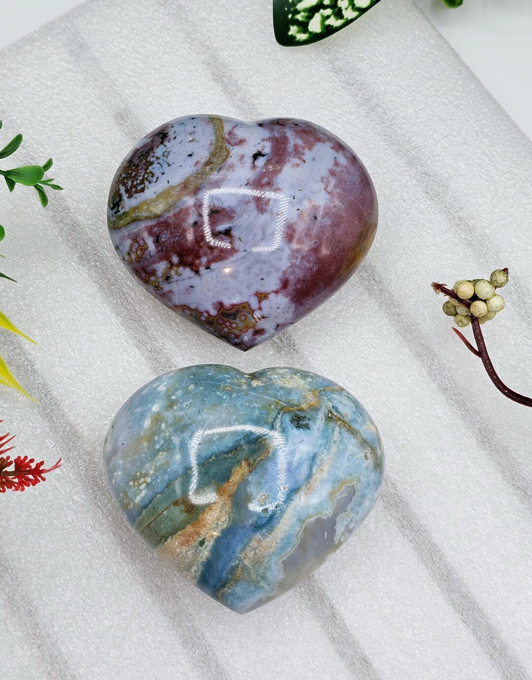 Ocean Jasper Heart / Madagascar OJ / Ocean Jasper / Crystal Heart ...