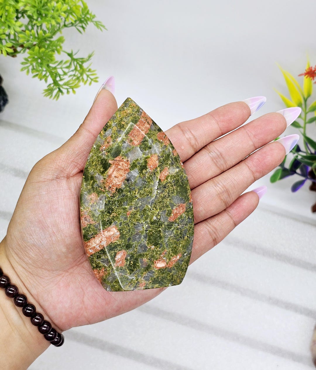 Chuncky Unakite Freeform / Pink and Green / Chakra / Unakite / Rocks ...