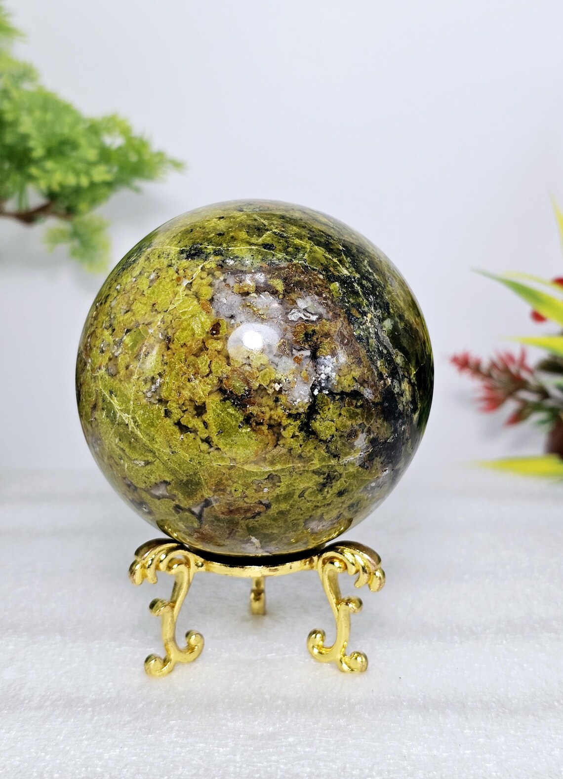 Serpentine Jade Sphere / 74mm / Green Jade / Chakra / Rocks and ...