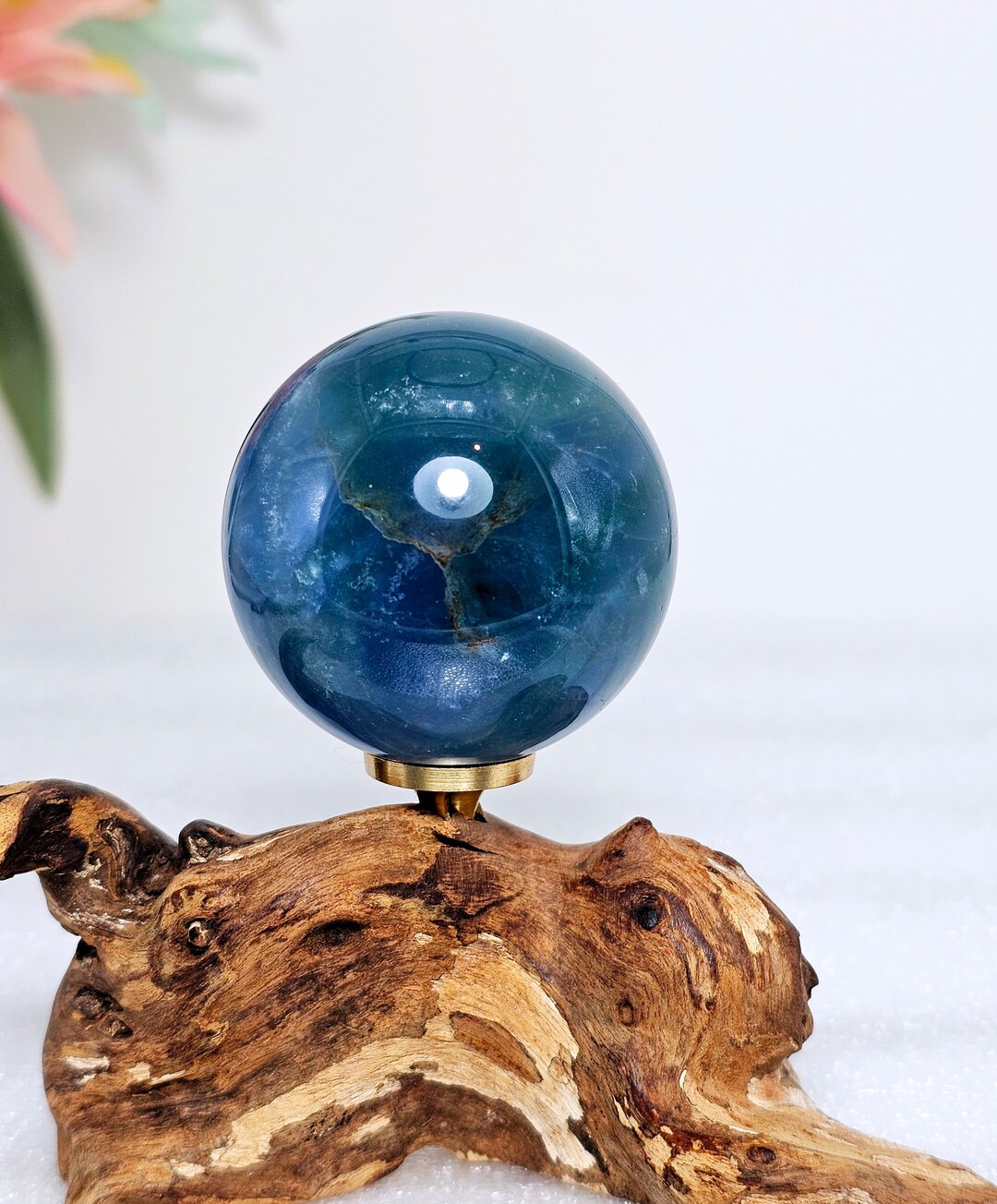 Blue Fluorite Sphere / 45mm / Rainbow Fluorite / Chakra / Rocks and ...