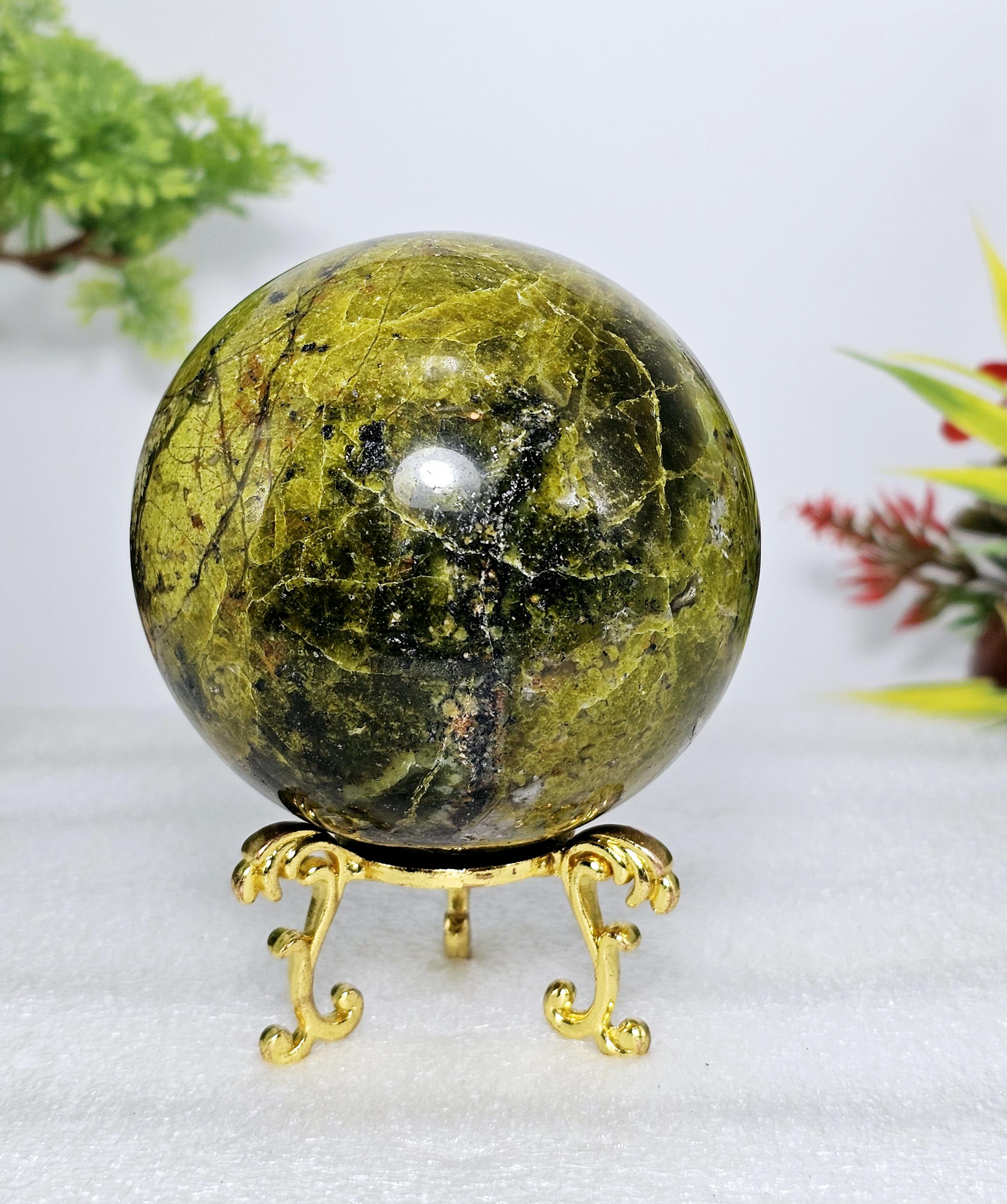 Serpentine Jade Sphere / 74mm / Green Jade / Chakra / Rocks and ...