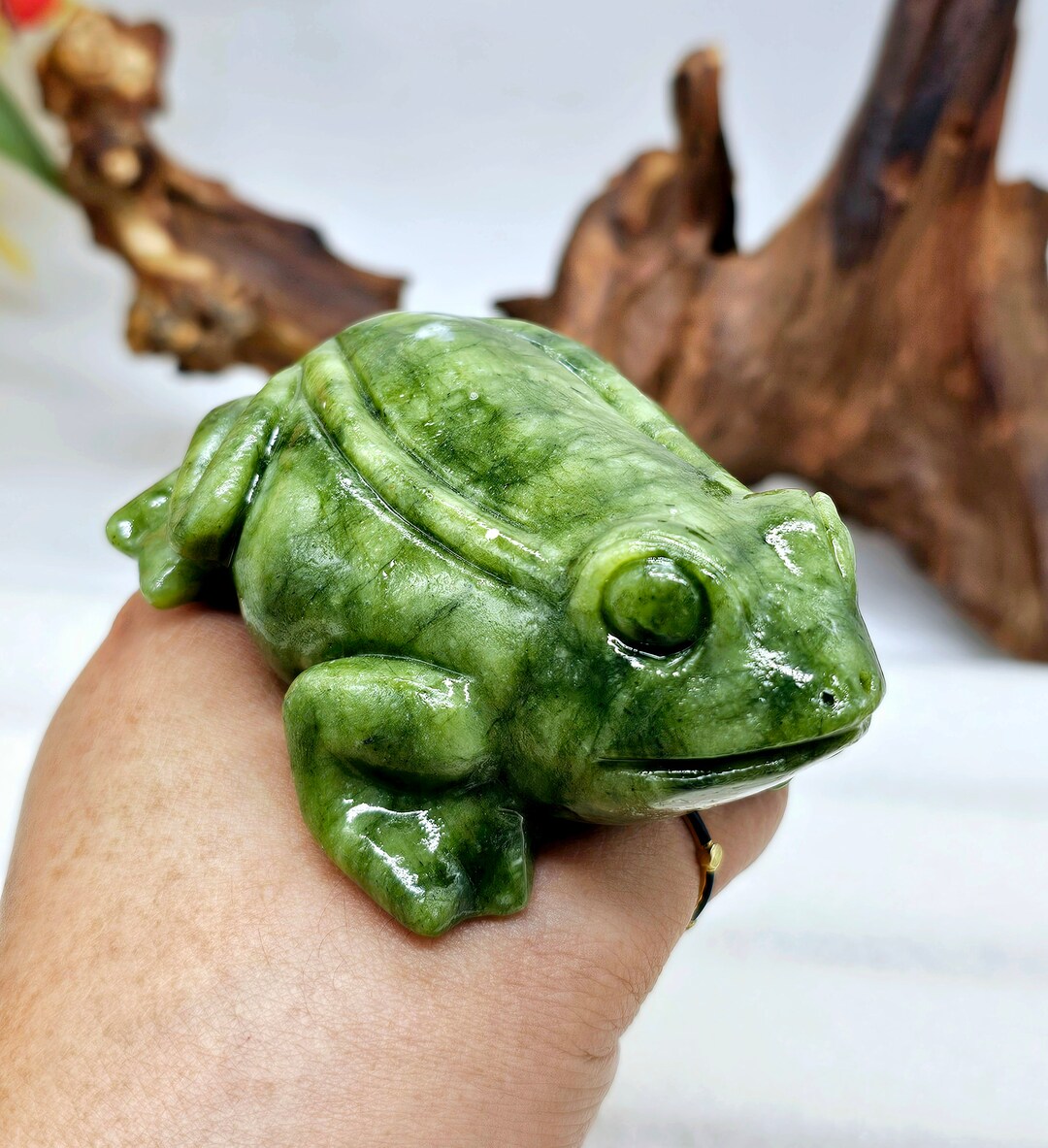 Green Jade Toad Carving / 3.2 / Crystal Frog / Jade / Animal Totem ...