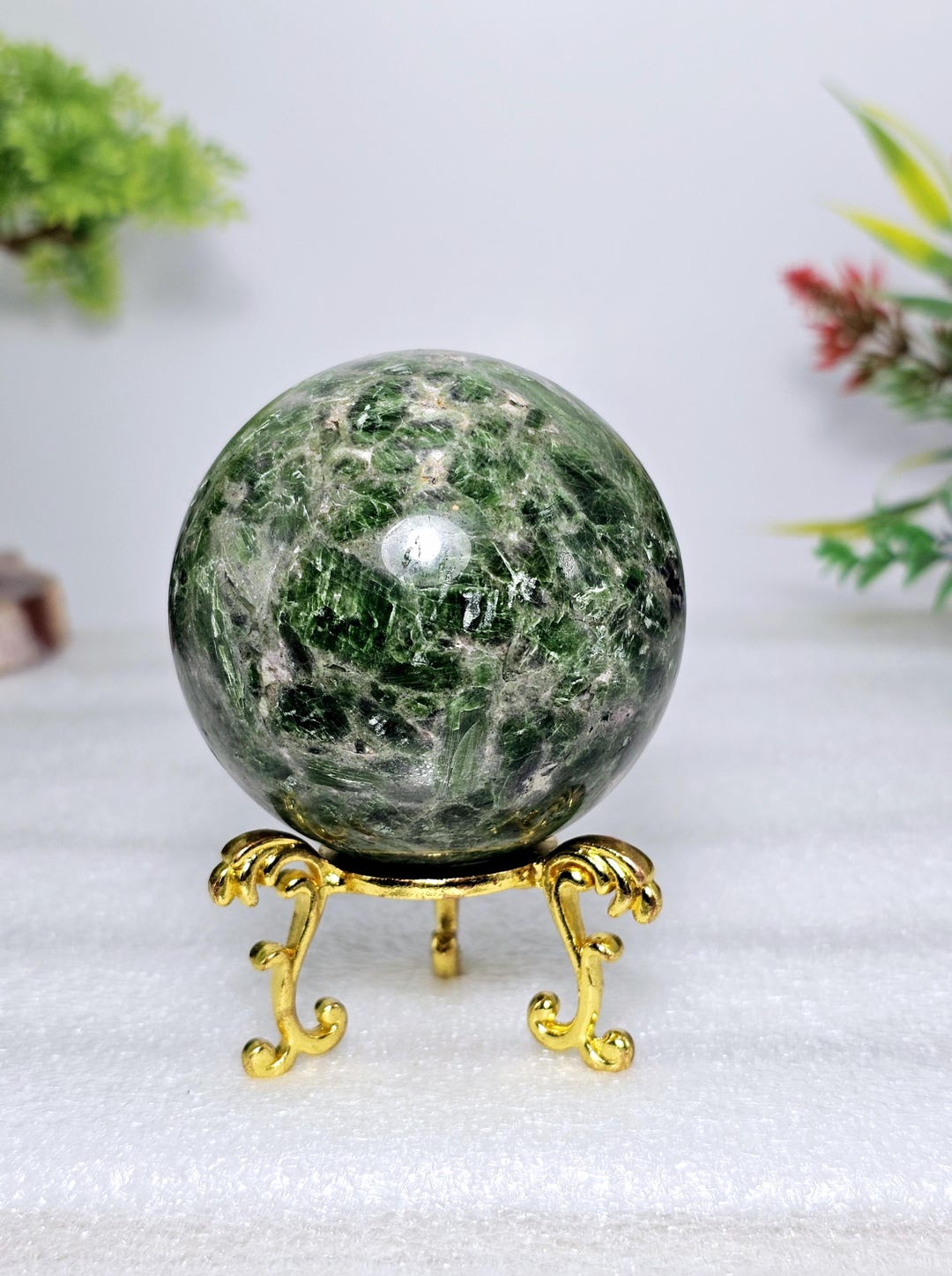 Diopside Sphere / 60mm / Green Sphere / Chakra / Rocks and Minerals ...
