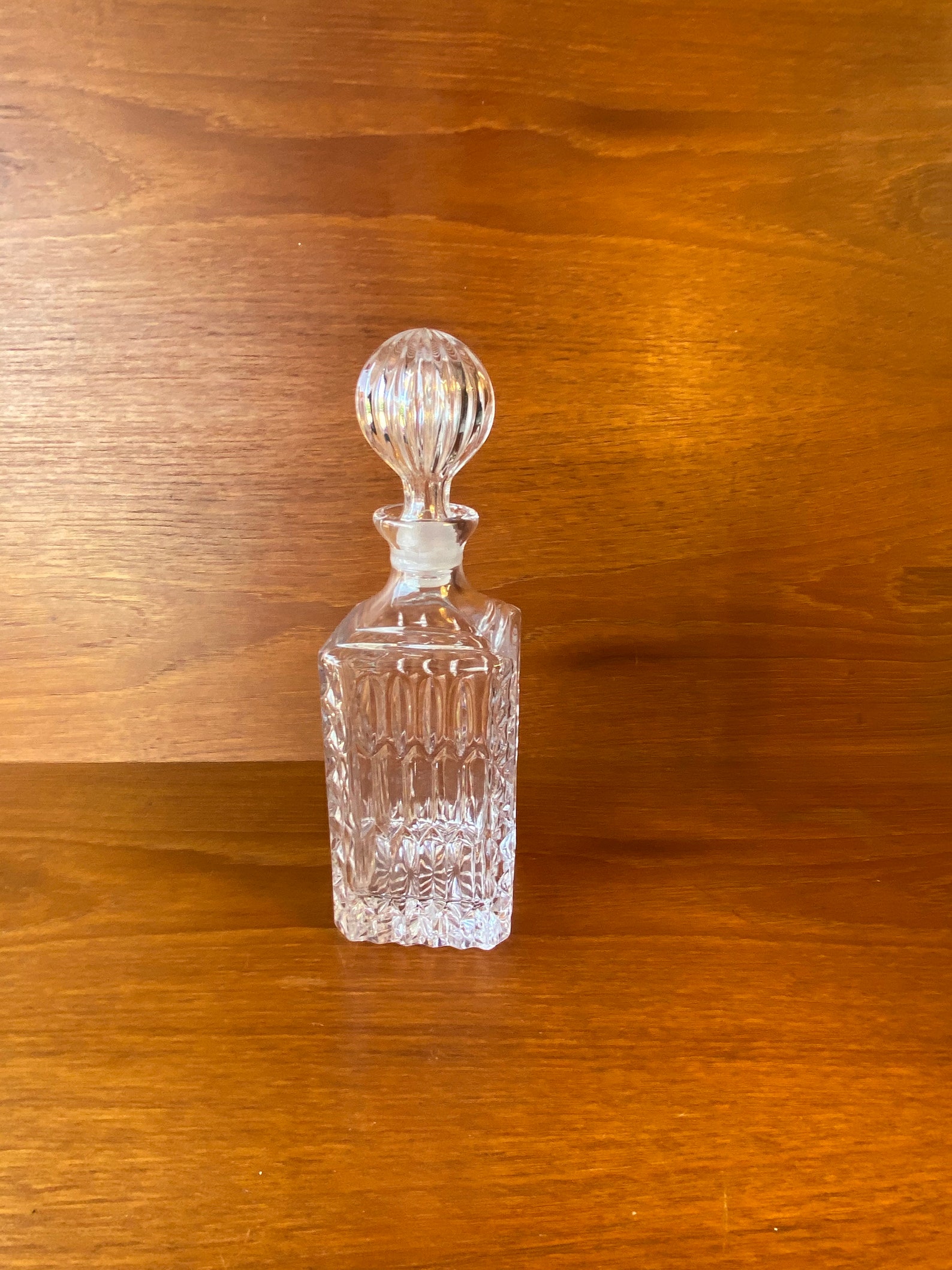 Vintage Square Based Crystal Decanter With Matching Stopper. - Etsy