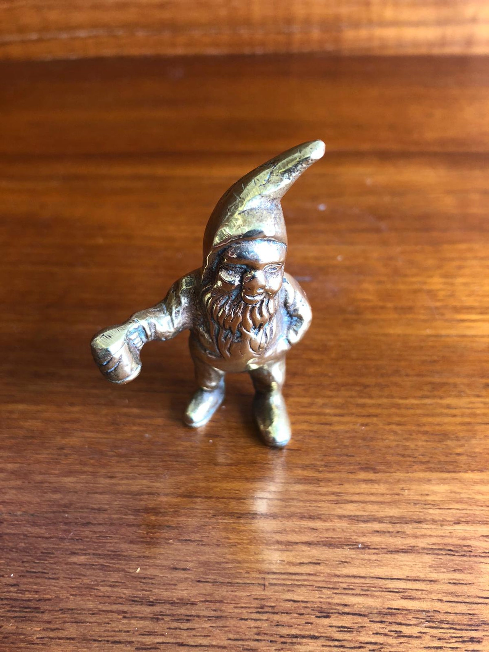 Vintage Solid Brass Gnome Figure. Brass Drunk Gnome. Brass | Etsy