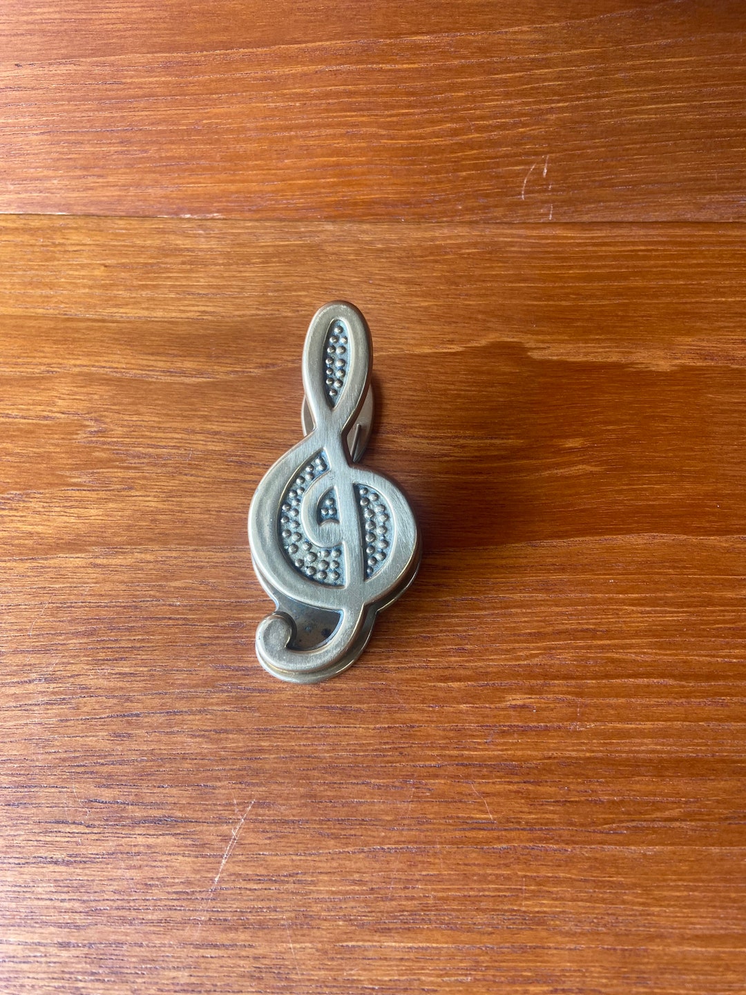 Vintage Treble Clef Brass Paper Clip - Etsy