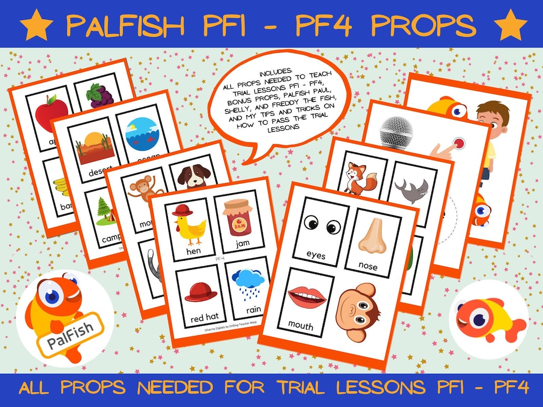 Palfish Trial Lessons PF1 - PF4 Props Kit (all Props Needed, Palfish ...