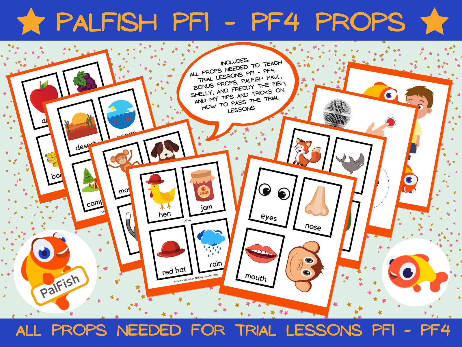 Palfish Trial Lessons PF1 - PF4 Props Kit (all Props Needed, Palfish ...