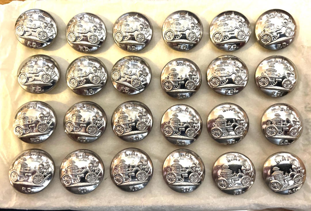 Vintage LAFD Silver Uniform Buttons: Gemsco Steam Engine Lot of 24 - Etsy