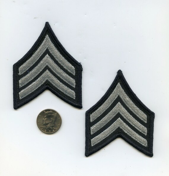 Eight Pairs POLICE SERGEANT STRIPES Silver on Black Vintage | Etsy