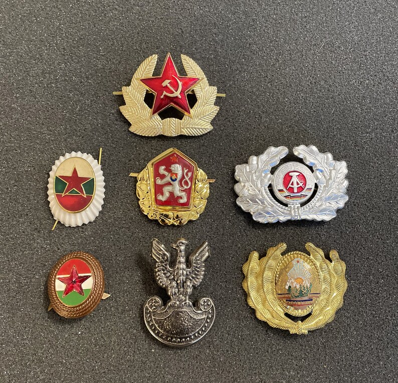 Genuine Communist WARSAW PACT Army Hat Badge Collection seven ...