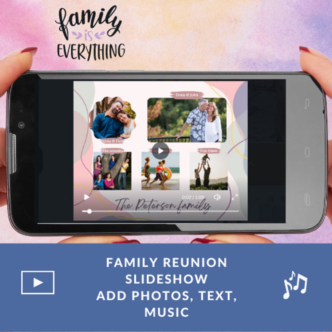 Family Reunion Slideshow Video With Music, Animated Photo Album up to ...