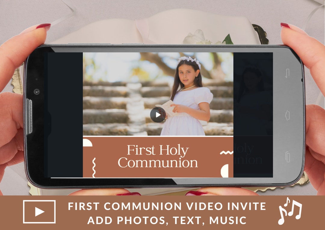 First Holy Communion Video Invitation With Your Photos, Text and Music ...