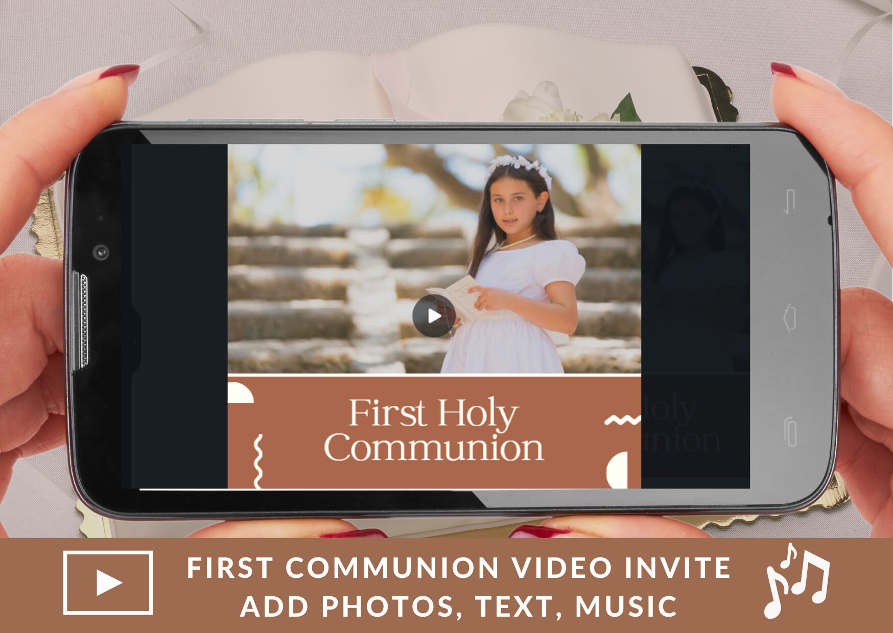 First Holy Communion Video Invitation With Your Photos Text - Etsy
