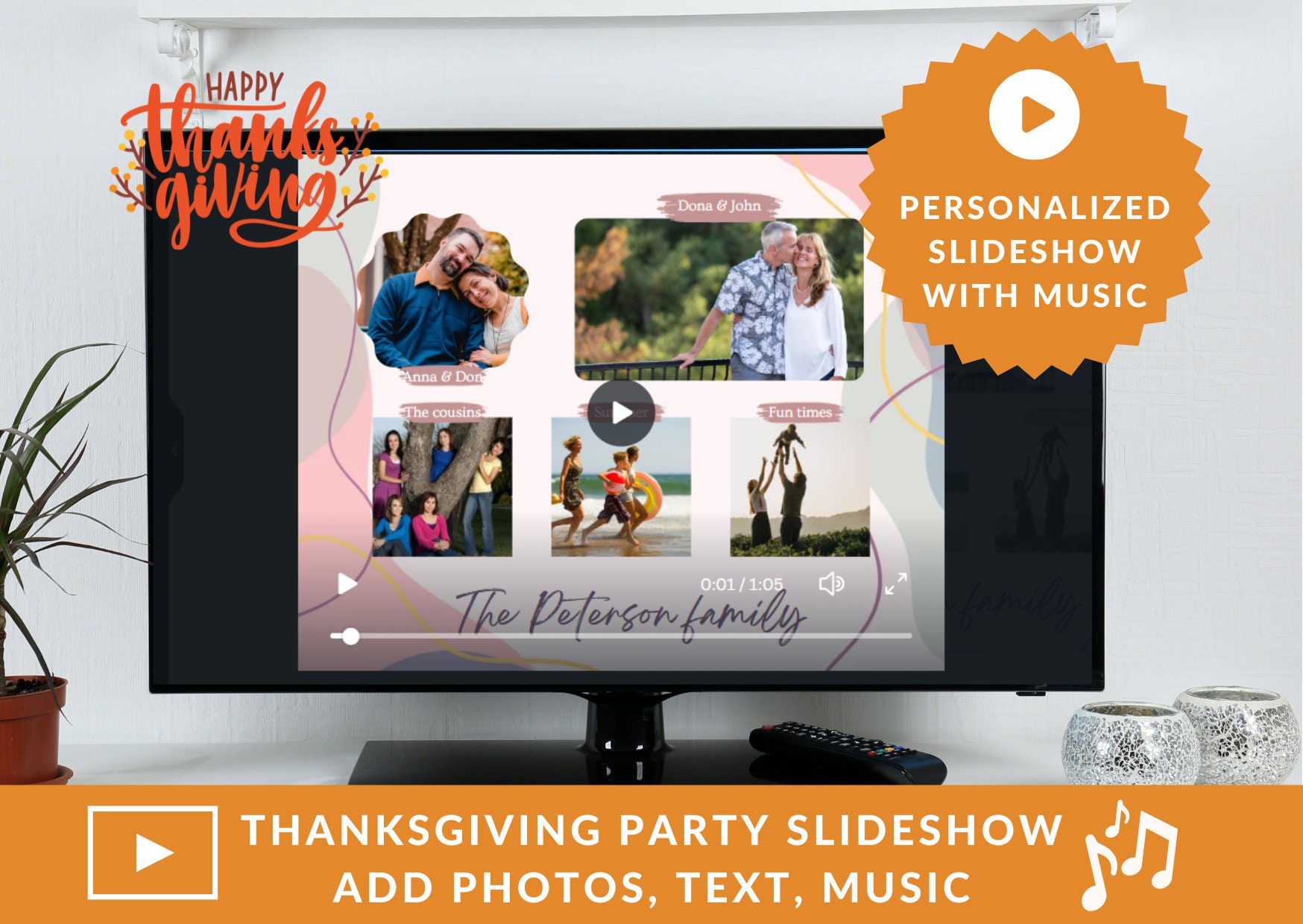 Thanksgiving Gathering Video, Family Memory Lane Book With up to 100 ...