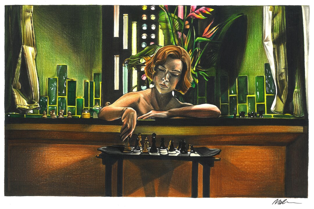Queen's Gambit the Queen of Chess Queen's Gambit Poster-the Queen of ...