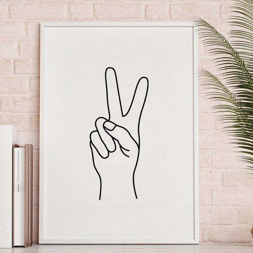 Peace Sign Printable Wall Art Peace Fingers Hand Gesture - Etsy Australia