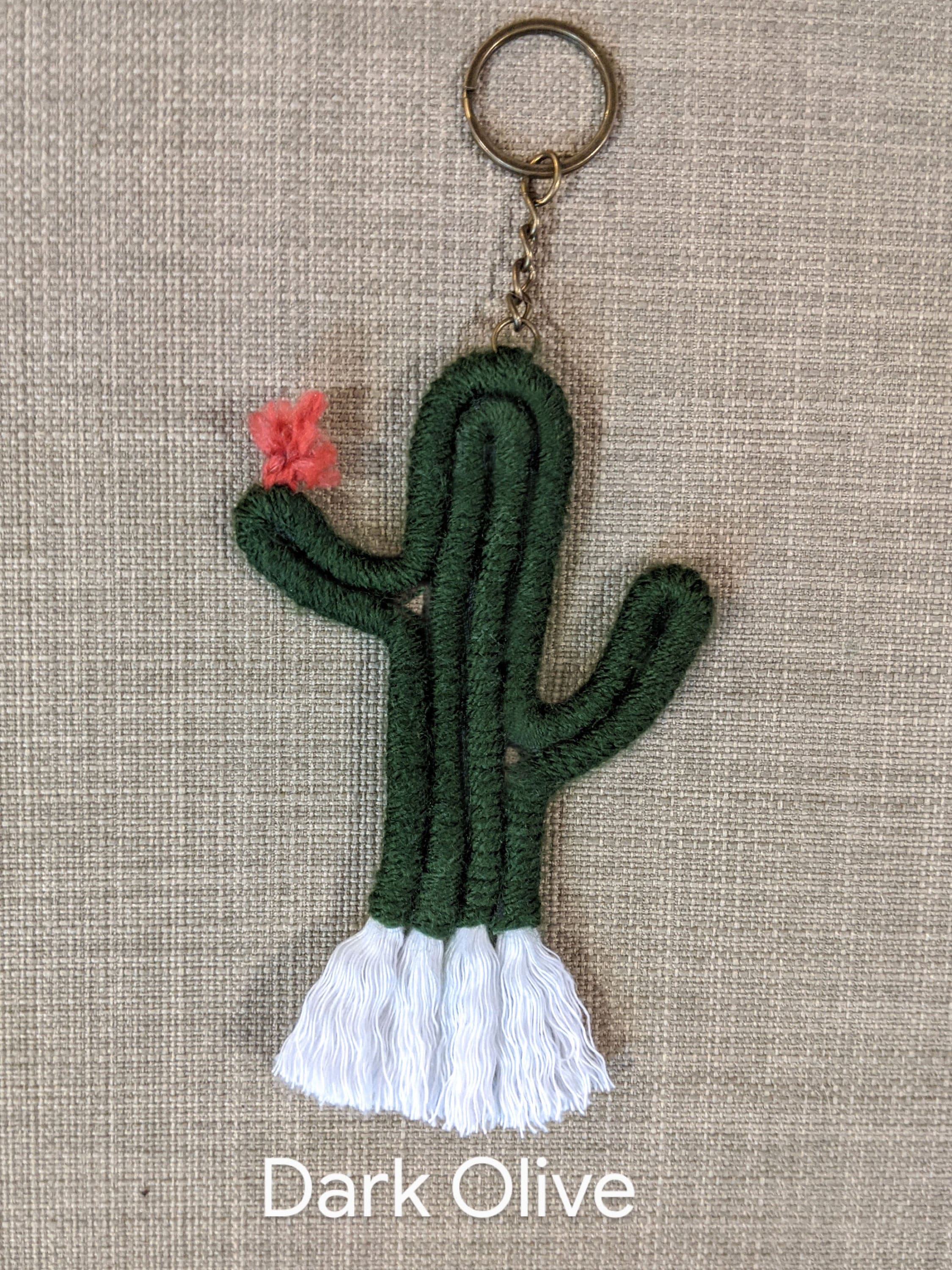 Macrame Cactus Keychain / Boho Macrame Accessory / Modern Bohemian ...