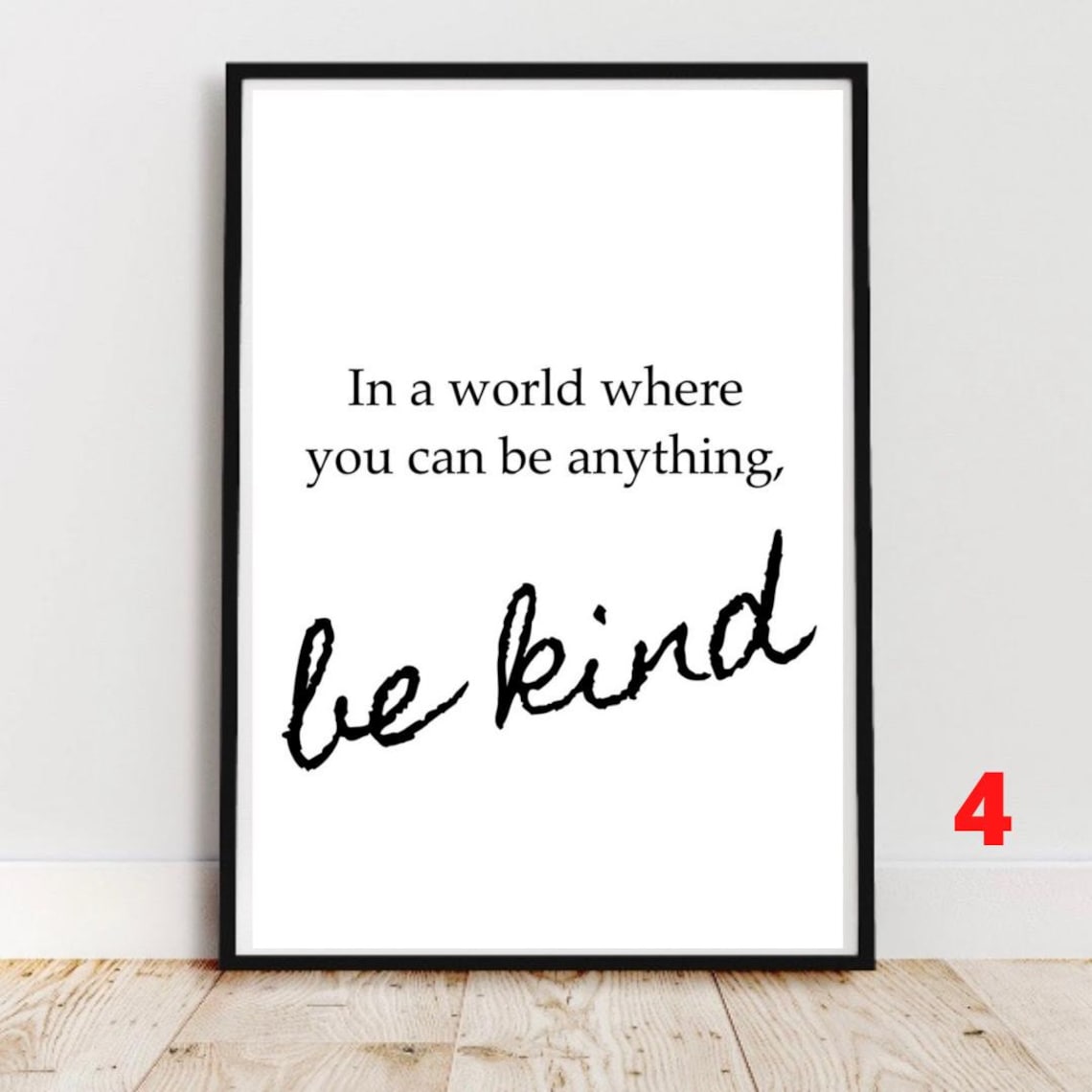 In a world where you can be anything be kind Wall Art | Etsy