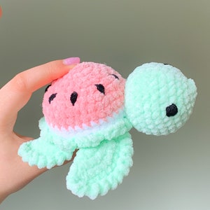 Crochet Turtle Plush Toy, Pastel Turtle Toy, Small Turtle Plushie ...