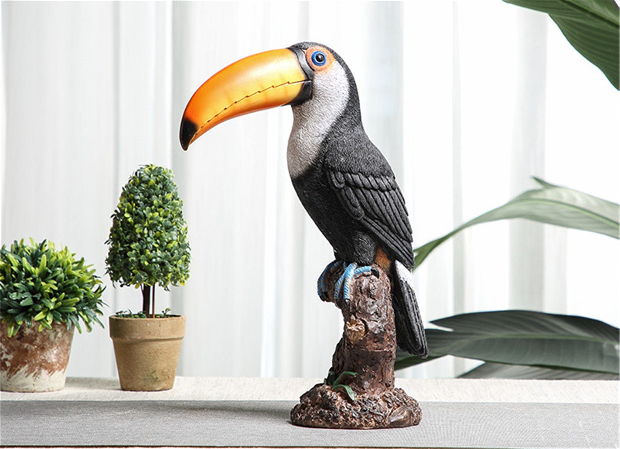 Toucan Statue Sculpture Animal Figurine Standing Bird Figurine | Etsy