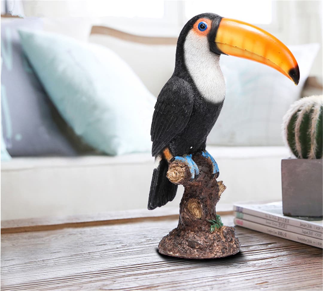 Toucan Statue Sculpture Animal Figurine Standing Bird Figurine Tree ...
