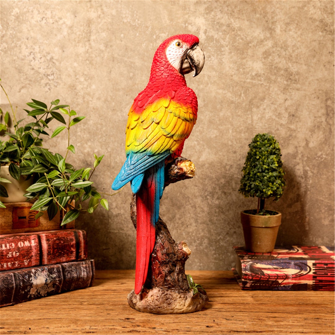 Macaw Parrot Statue Resin Parrot Sculpture Tropical Bird - Etsy